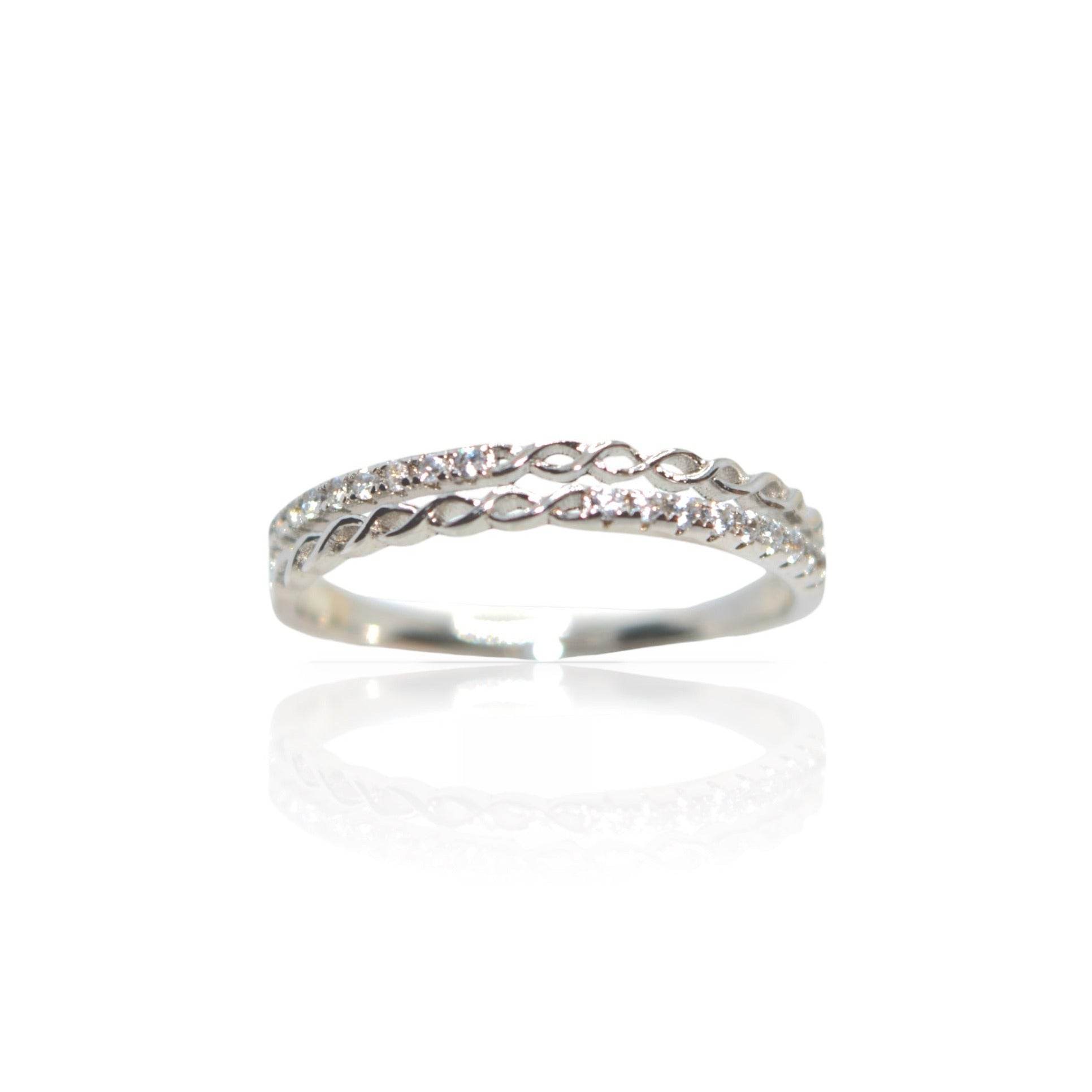 Gem Twisted Studded Ring